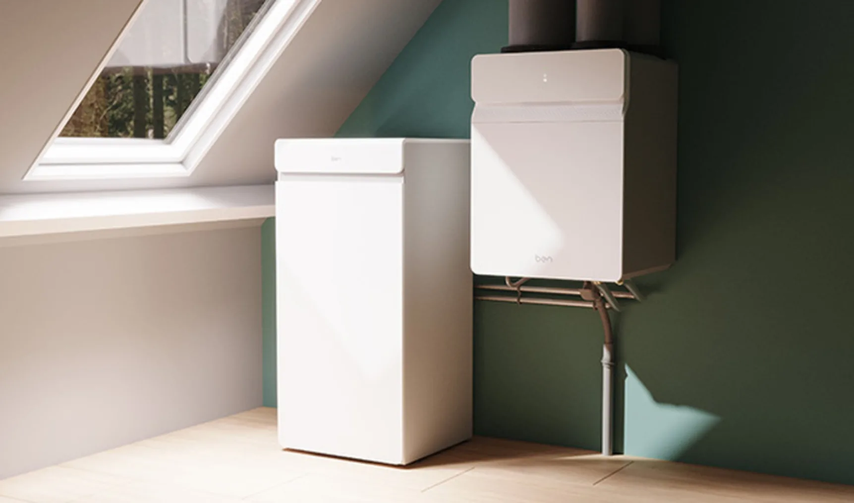 Slimme warmtepomp BEN Dual-AIR benut zowel ventilatielucht als…